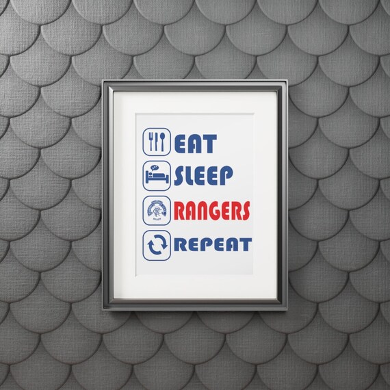 Rangers Fan Art Work Eat Sleep Rangers Repeat Printed - Etsy