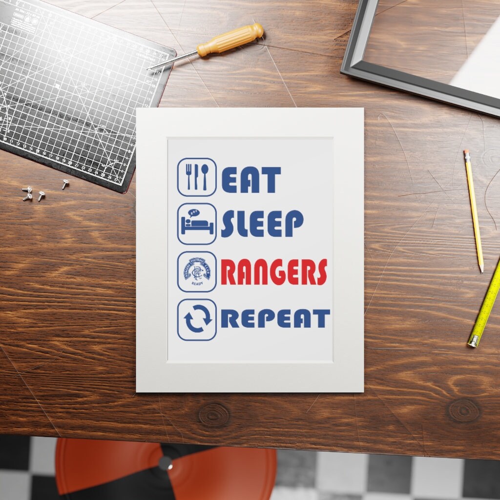 Rangers Fan Art Work Eat Sleep Rangers Repeat Printed - Etsy