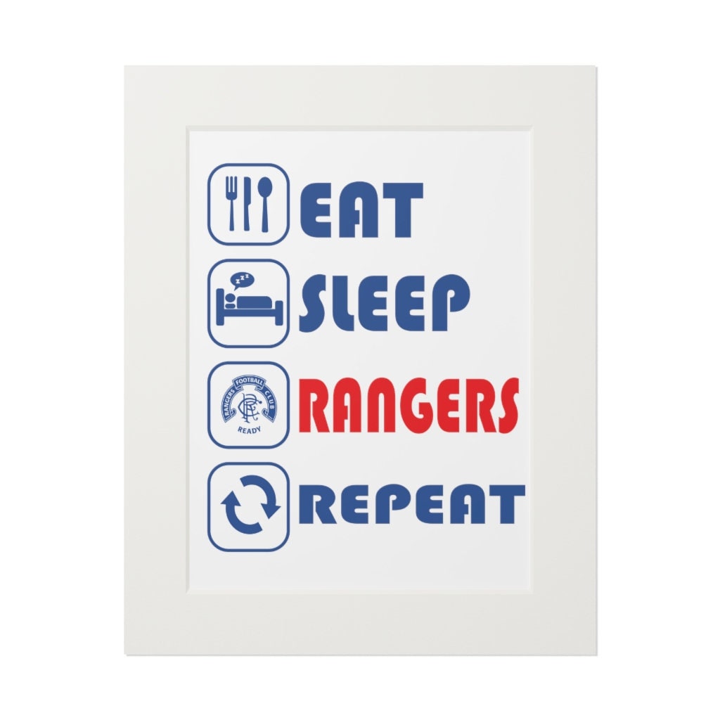 Rangers Fan Art Work Eat Sleep Rangers Repeat Printed - Etsy
