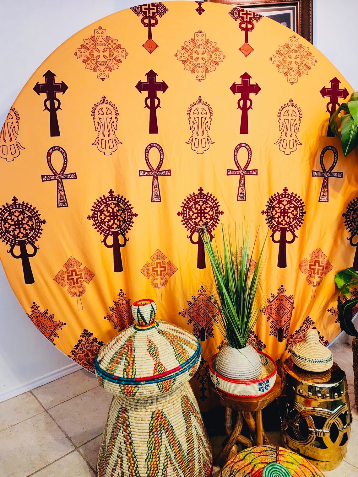 TRADITIONAL ETHIOPIAN MESKEL ባህላዊ መስቀል 3D Print, Double-sided Polyester ...