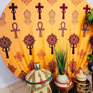 TRADITIONAL ETHIOPIAN MESKEL ባህላዊ መስቀል 3D Print, Double-sided Polyester ...