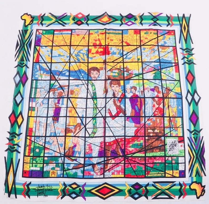 Afework Tekle Print Silk Scarf - Etsy