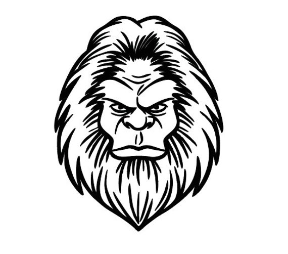 Sasquatch Face Illustration