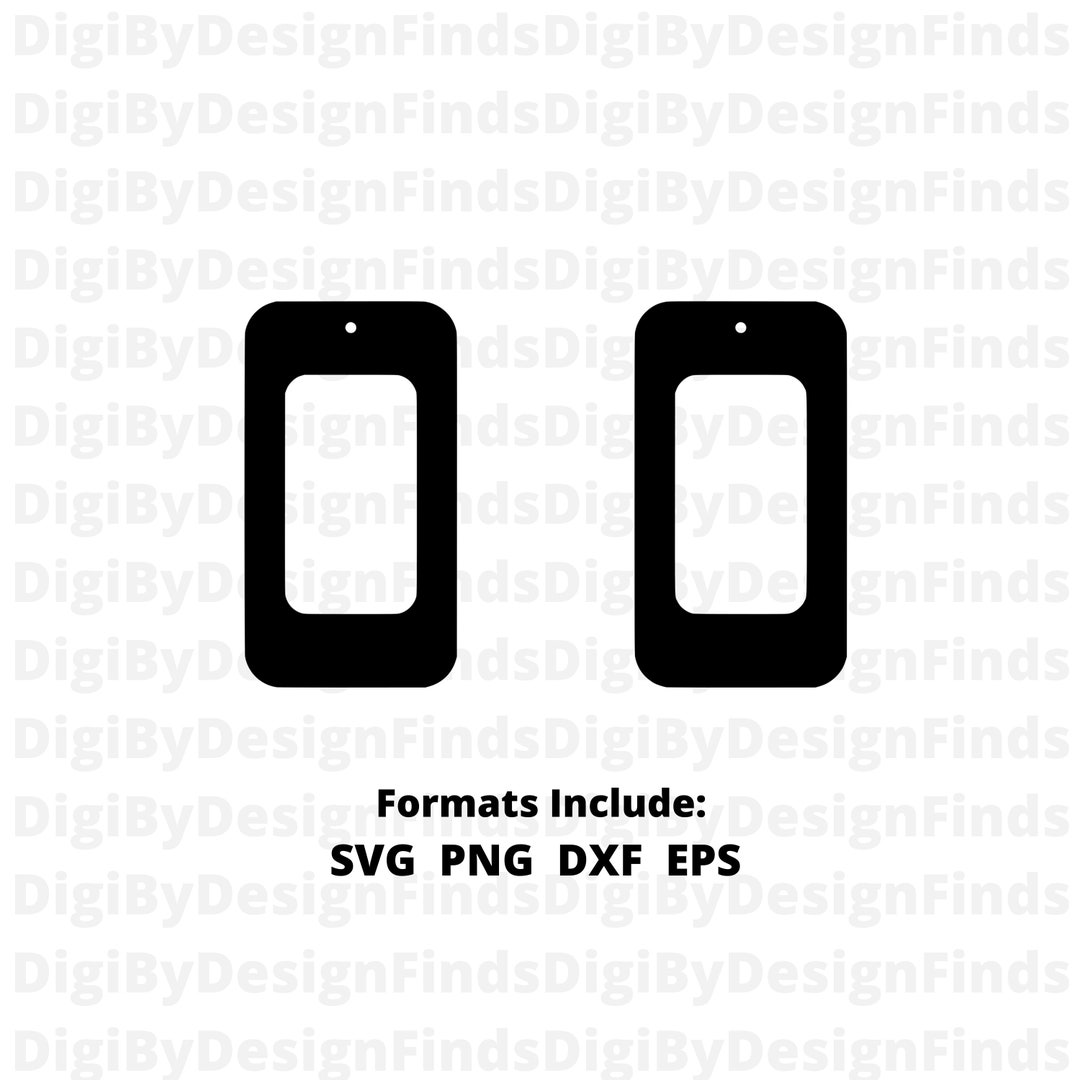 Hollow Rectangle Earring SVG Template - Etsy