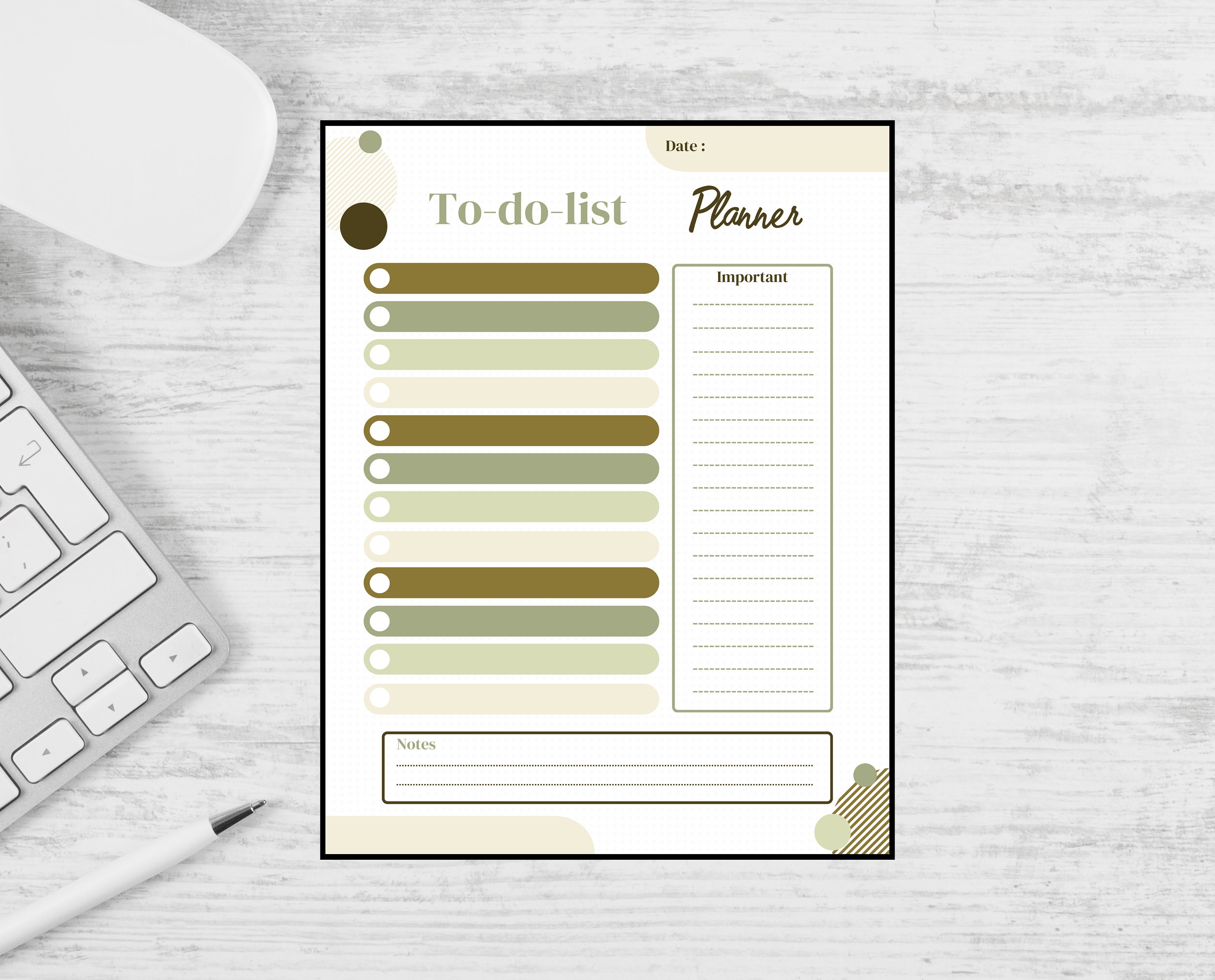 Modern to Do List Sage Template Printable PDF File - Etsy