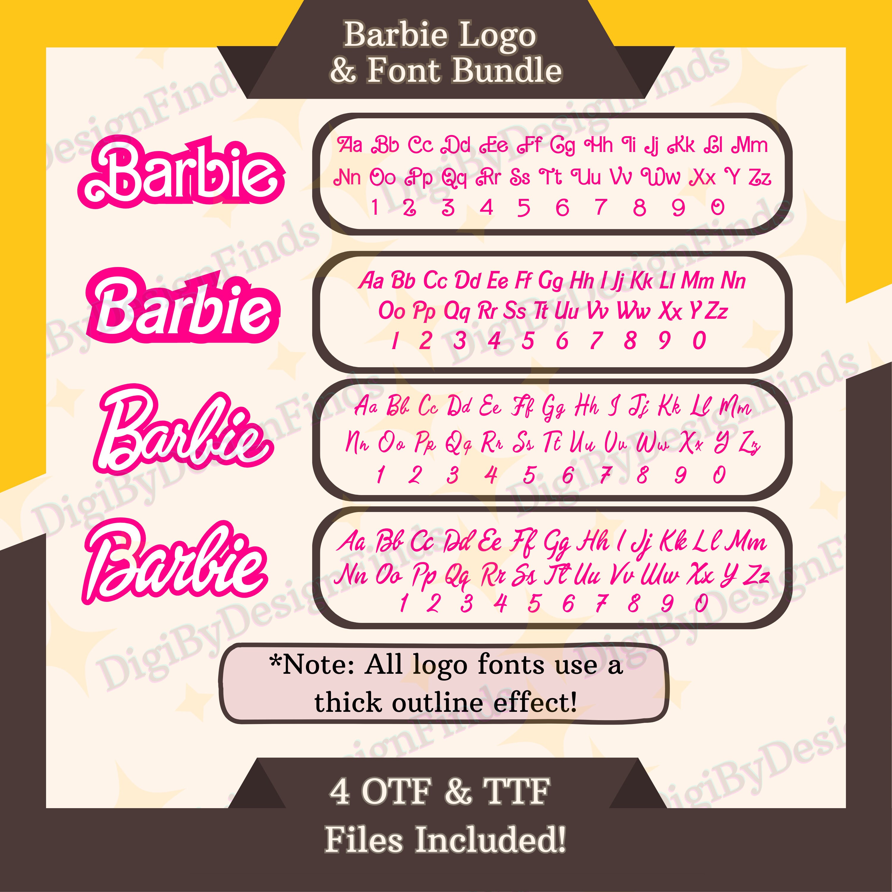 Barbie Doll Font and 30 Logo Bundle Plus Free Wallpaper Bonus Svg, Png ...