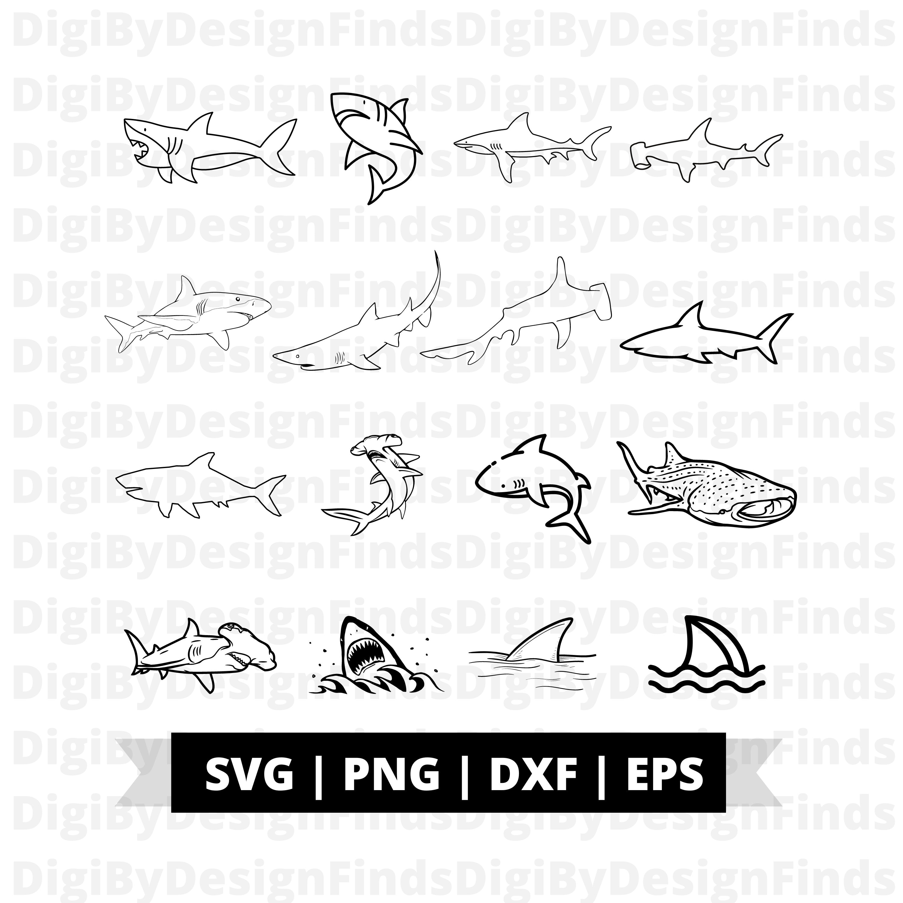 Shark Outline SVG Bundle Shark Clipart Shark Svg Svg Png - Etsy Ireland
