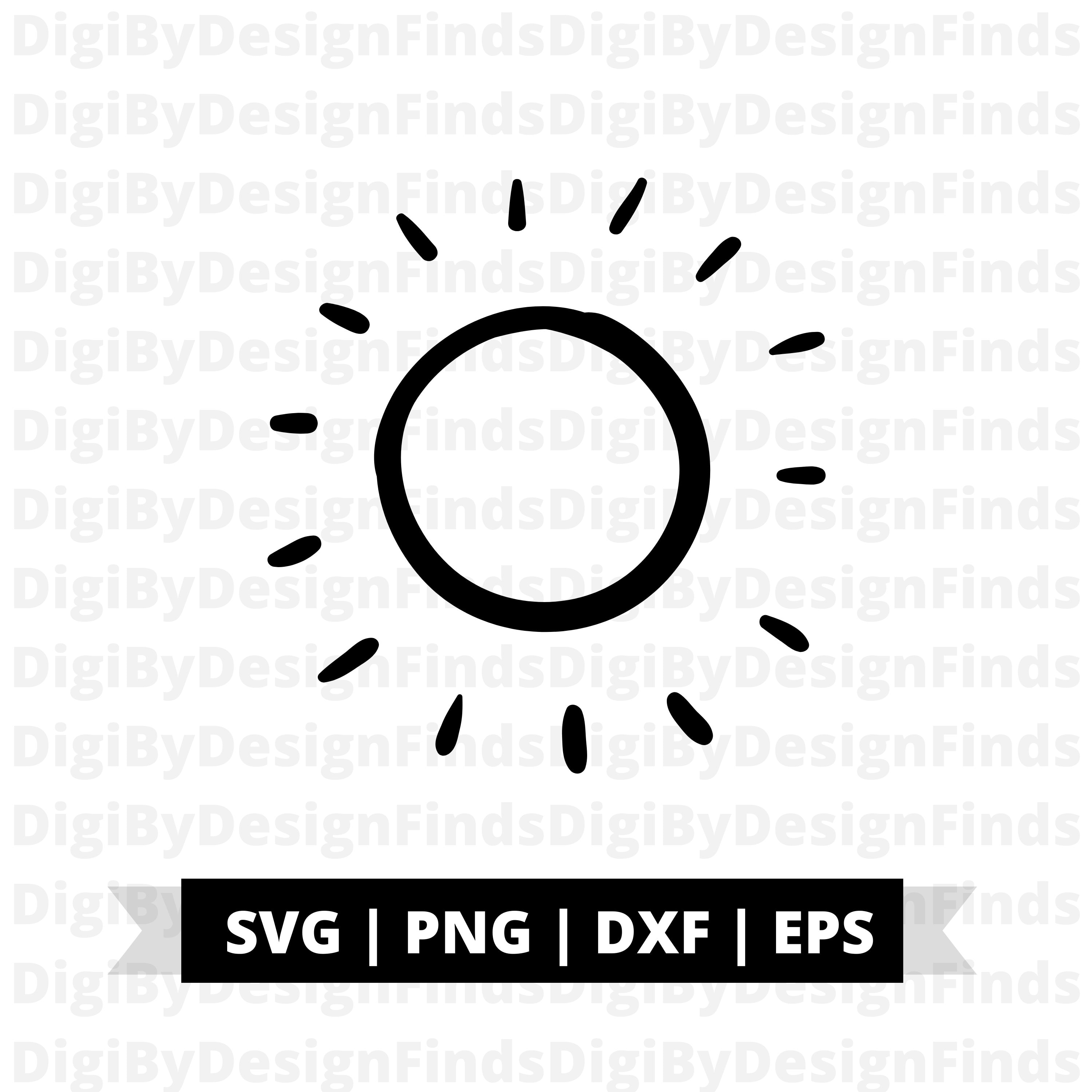 Simple Sun Outline SVG Sun Svg Sun Clipart Svg Png Dxf and - Etsy Canada