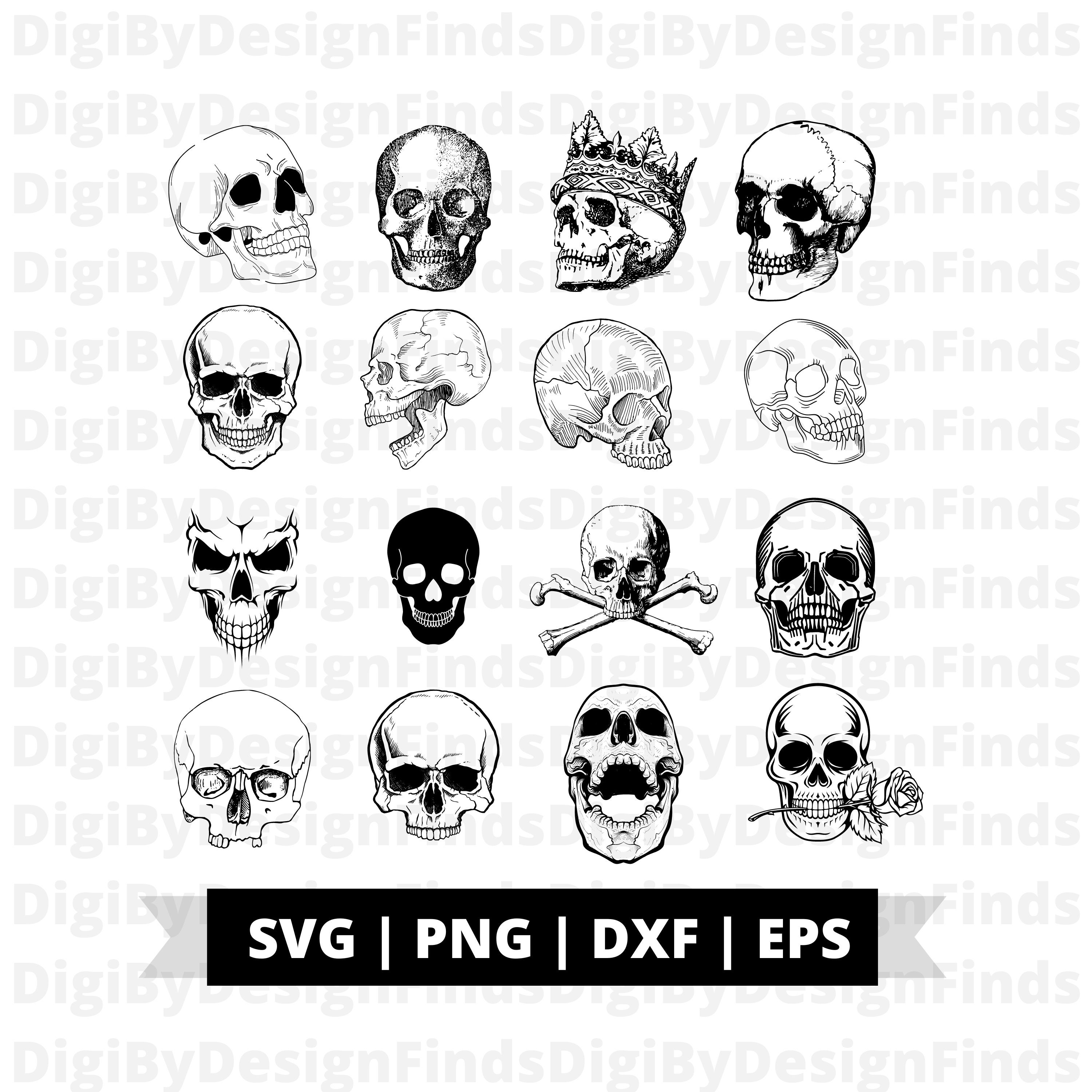 Skull SVG Bundle Skeleton Head Svg Skull Art Svg Png Dxf - Etsy Canada