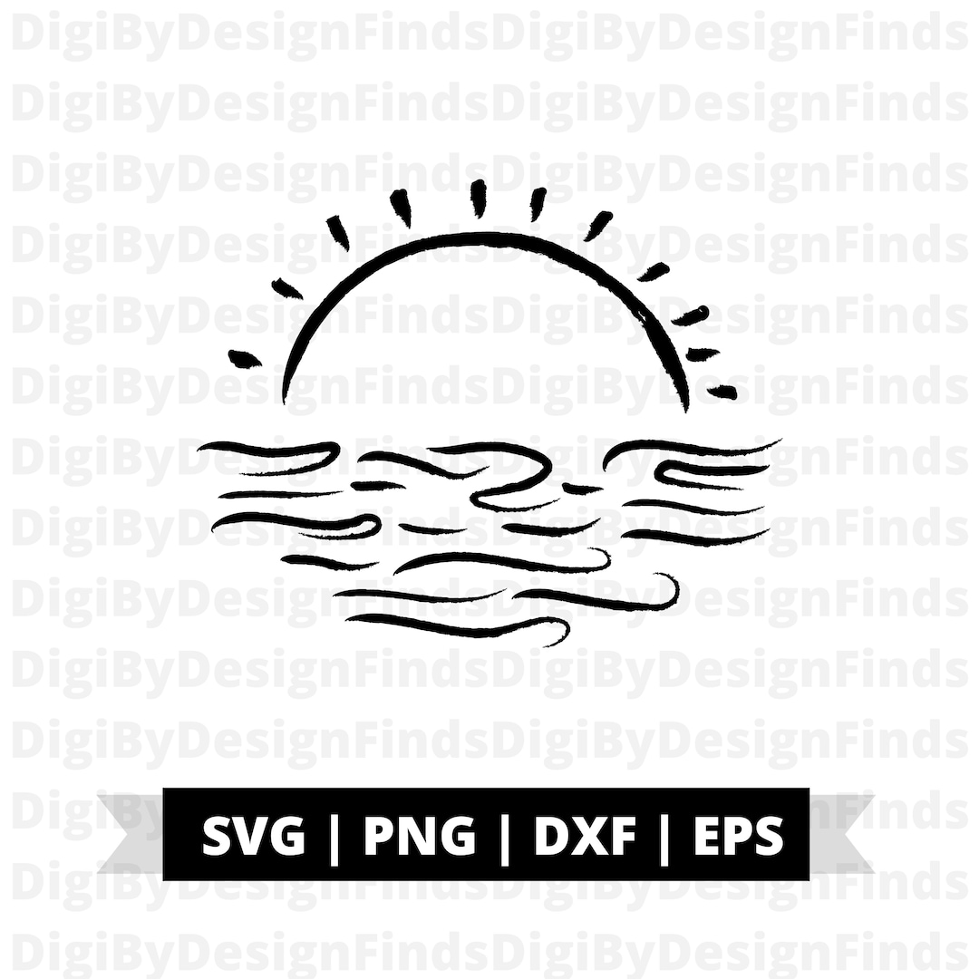 Simple Drawn Sunrise SVG, Sun Svg, Sun Clipart, Svg Png Dxf and Eps ...