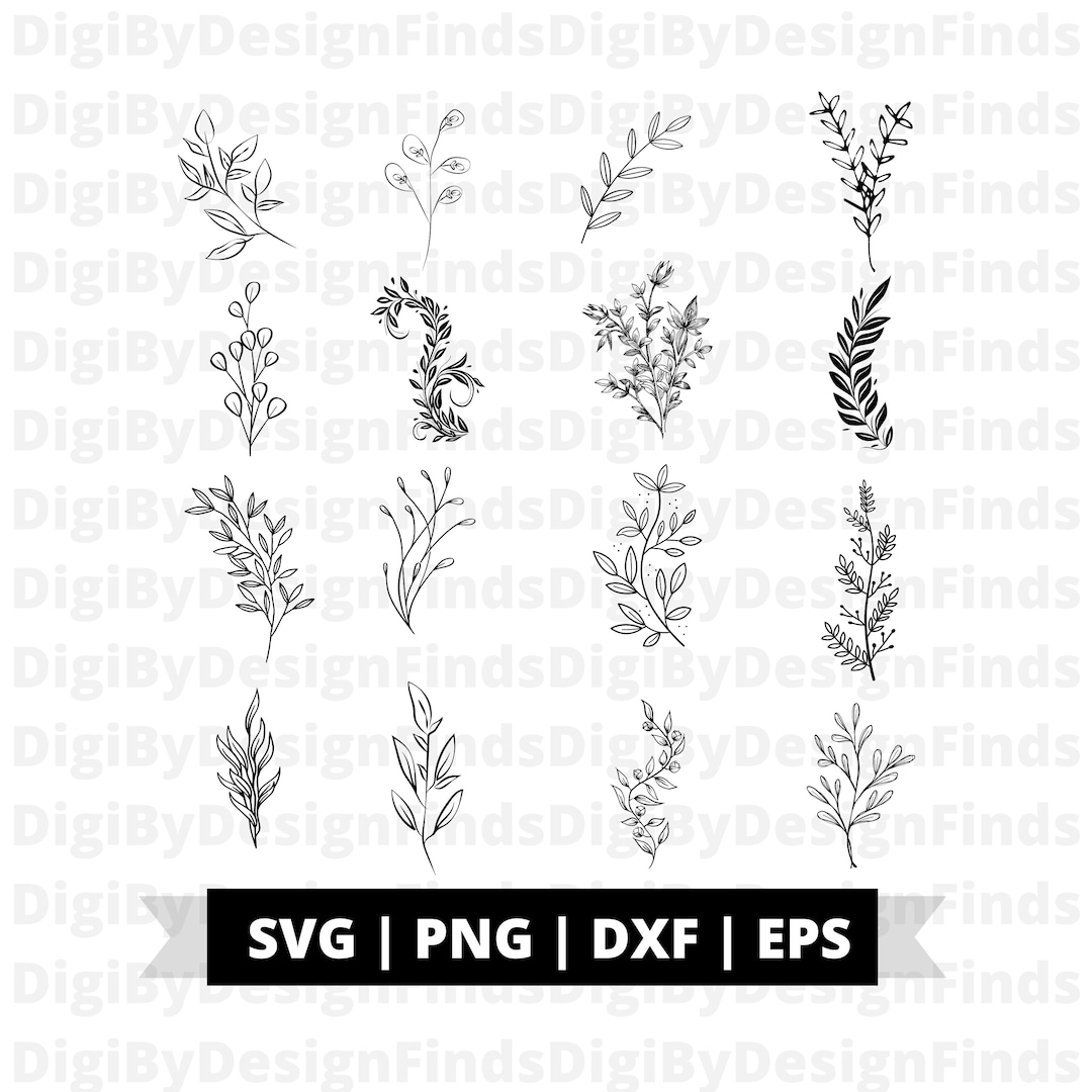 16 Botanical & Floral Plants SVG Bundle Additional File Type Included ...