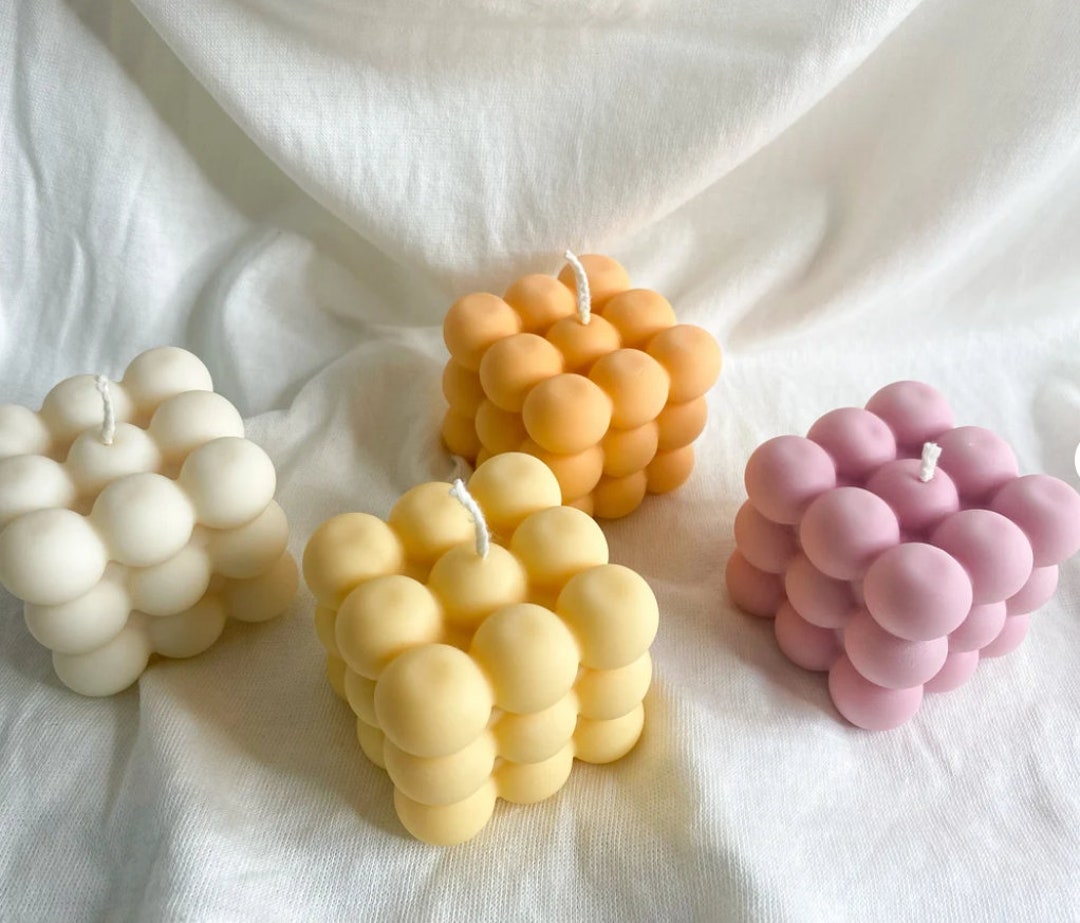 Bubble Candles Bubble Cube Candle Gift Home decoration Vegan Soy Wax I ...
