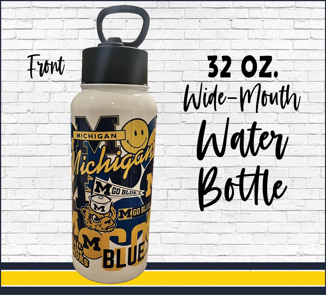 Michigan Wolverines 32 Oz. Sublimated Stainless Steel Wide-mouth Water ...