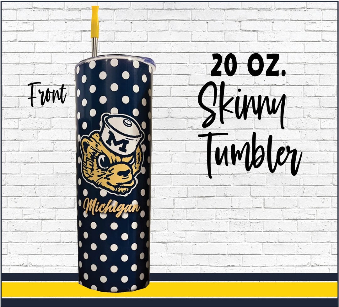 Michigan Wolverines 20 Oz. Sublimated Stainless Steel Skinny Tumbler - Etsy