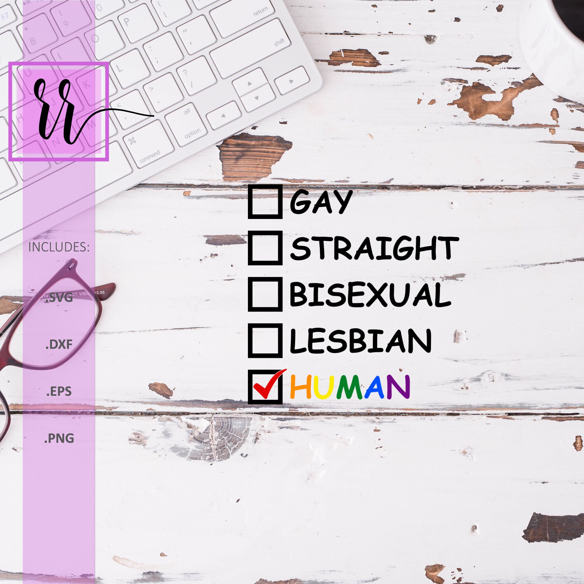 Gay Lesbian Bisexual Human SVG Pride SVG LGBT Cut File Rainbow Pride ...