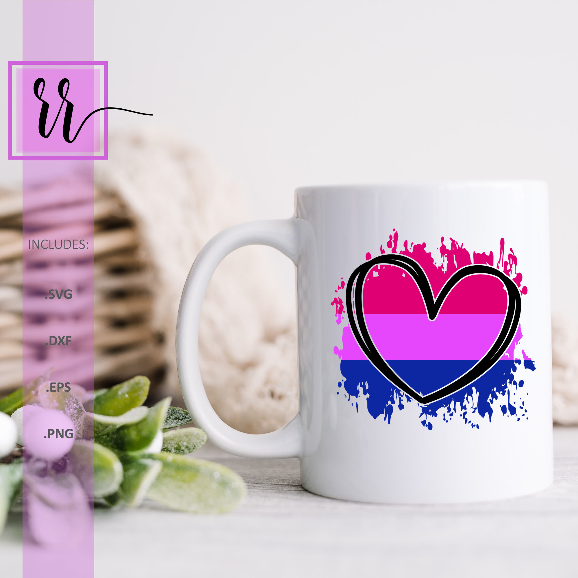 Bisexual Pride Heart SVG Pride SVG LGBT Cut File Rainbow Gay Pride ...