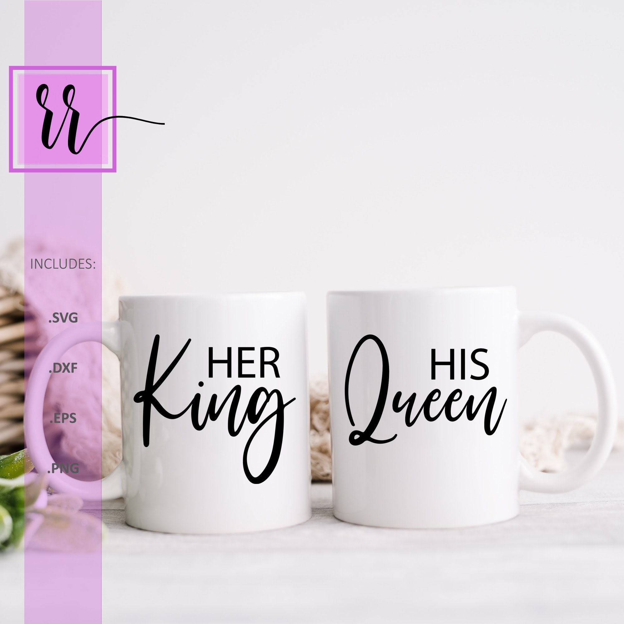 His Queen Her King SVG | His and Her DXF | Queen King PNG | Personal ...