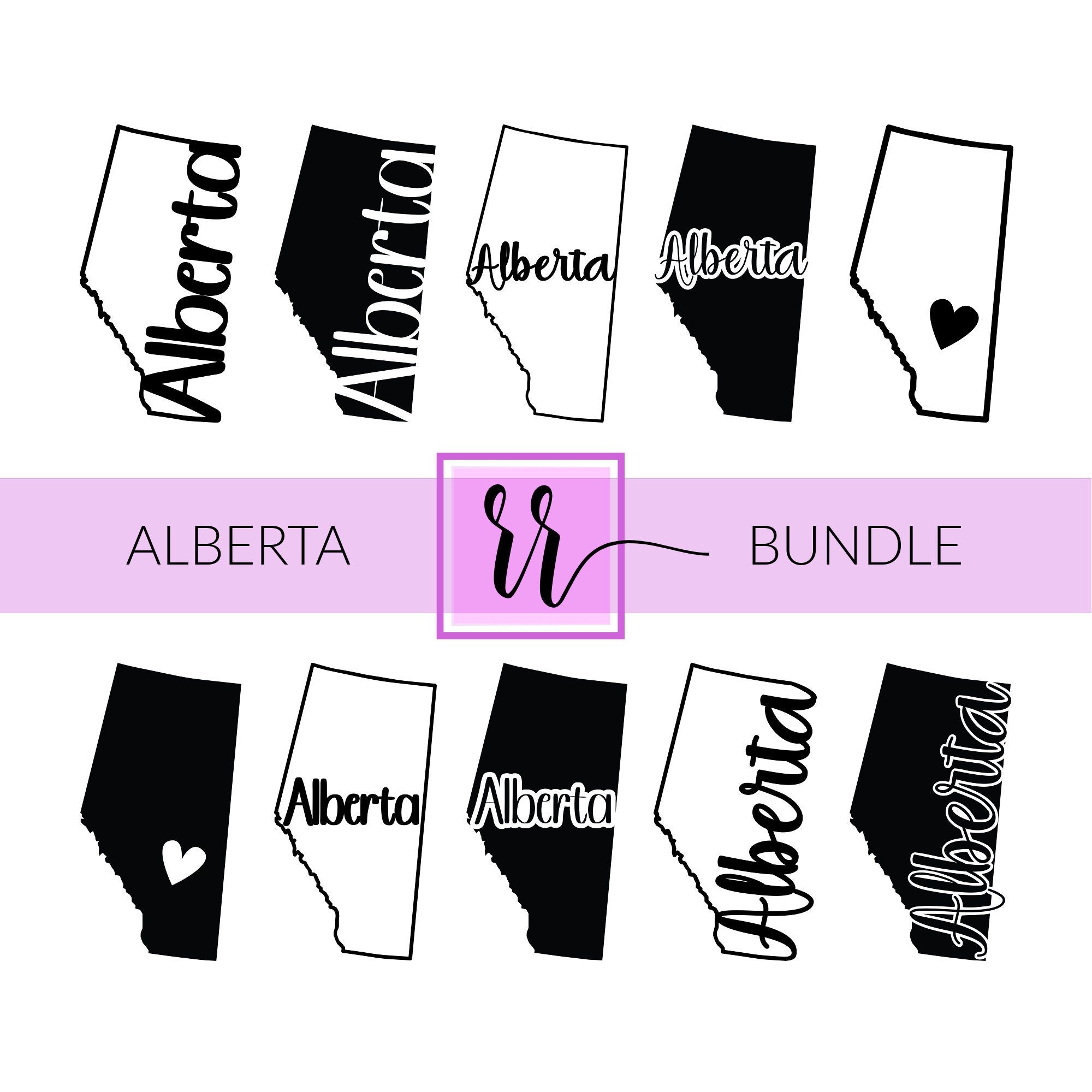 Alberta Bundle SVG | Heart Alberta SVG | Province SVG | Personal ...