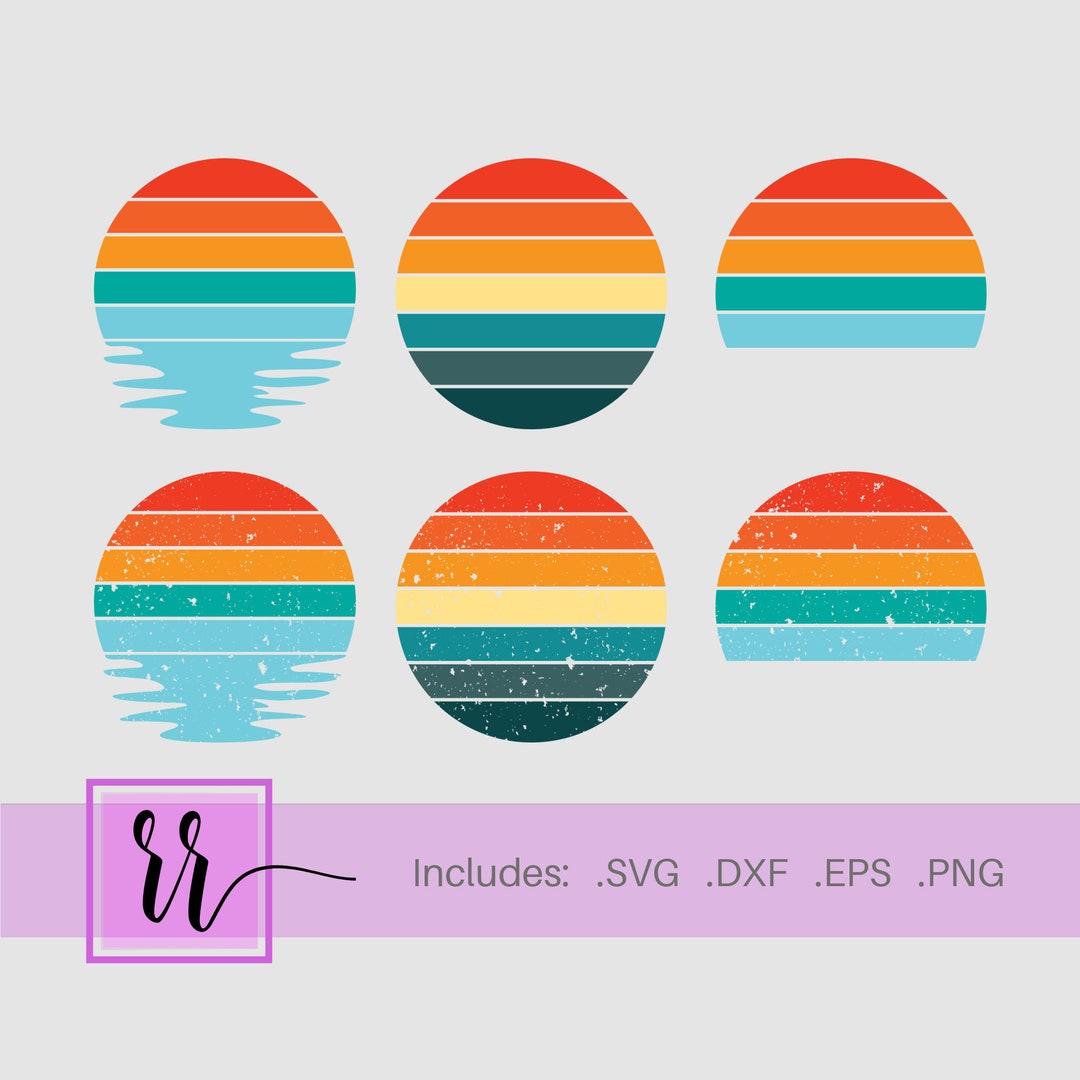 Vintage Sunset SVG | Retro Sunset SVG | Retro Vintage Bundle ...