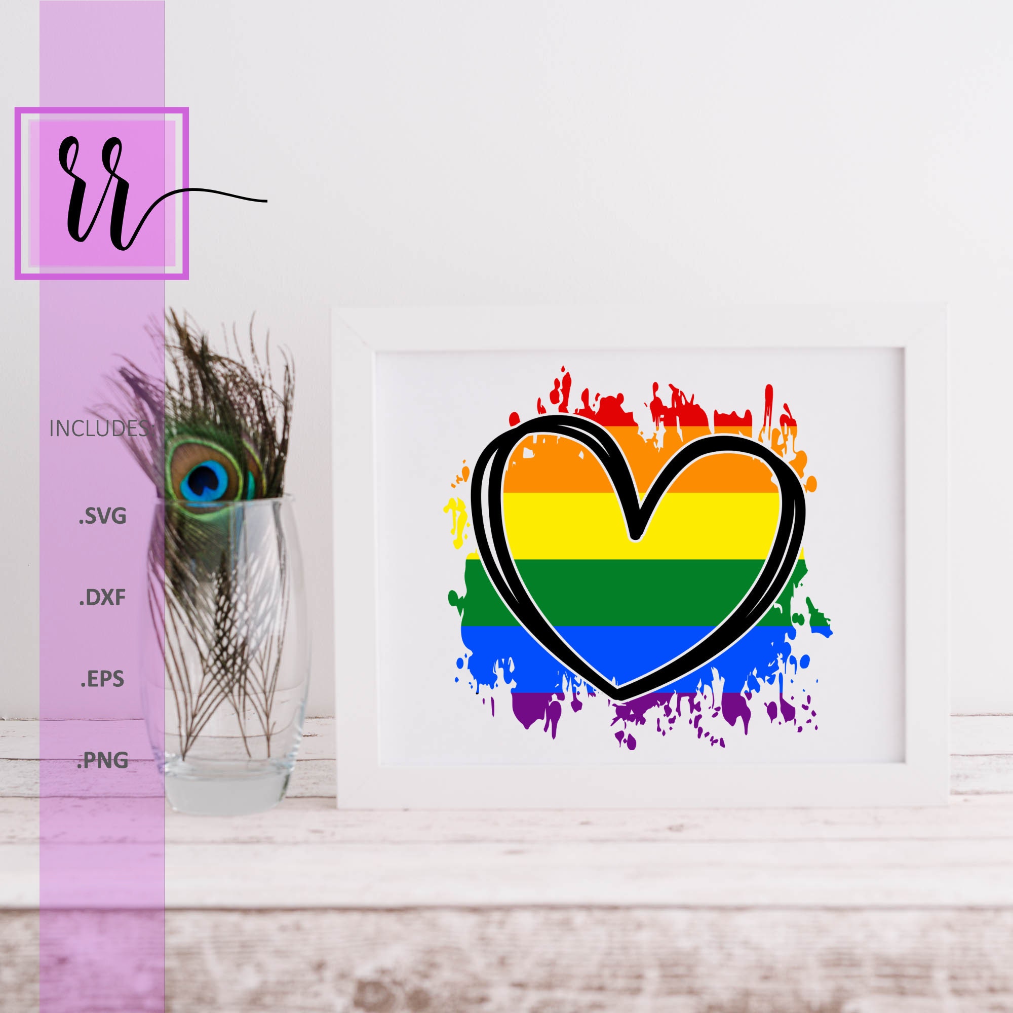 Pride Heart SVG Pride SVG LGBT Cut File Rainbow Gay Pride Shirt Gay ...