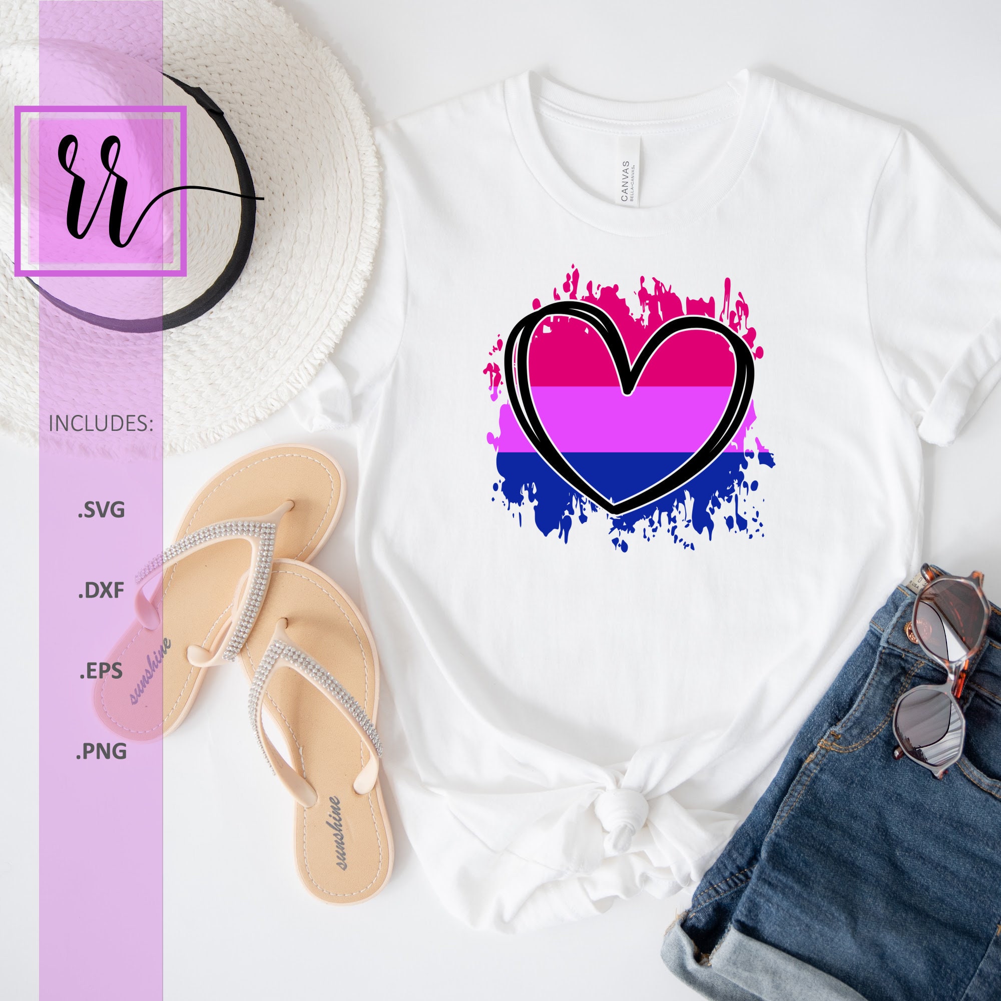 Bisexual Pride Heart SVG Pride SVG LGBT Cut File Rainbow Gay Pride ...