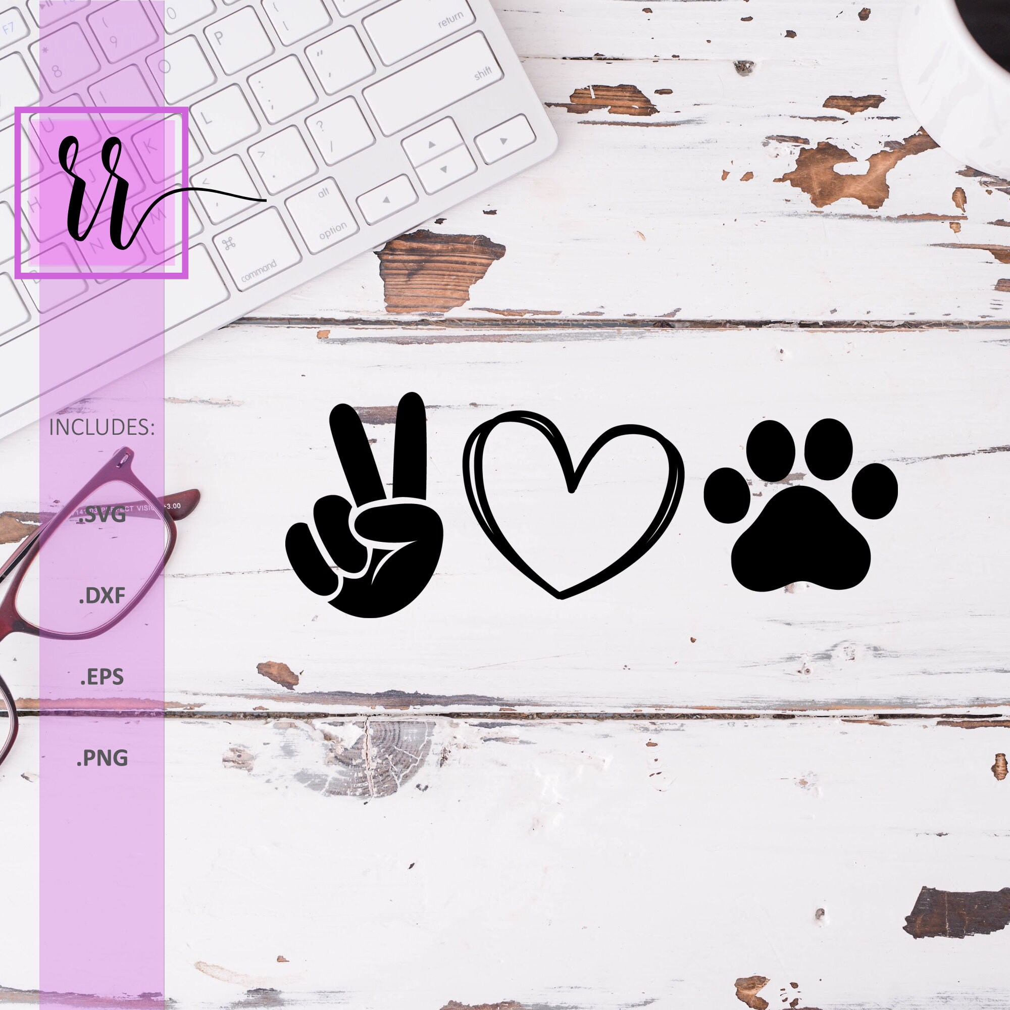 Peace Love Cats SVG | Cat Paw SVG | Cat SVG | Animal Paw | Paw Print ...