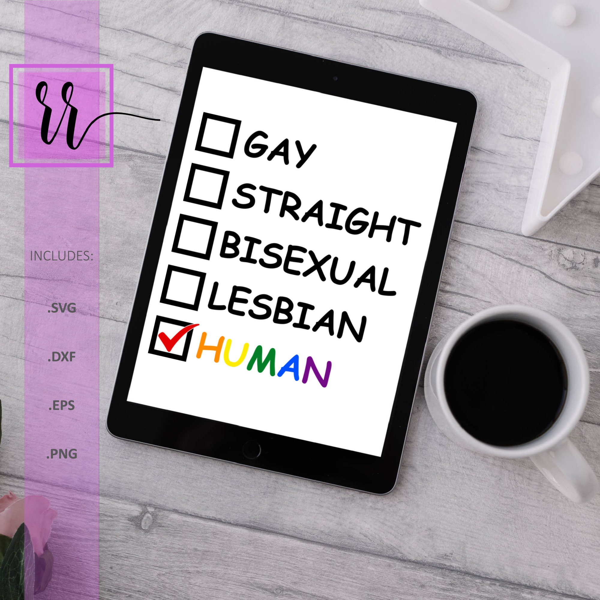 Gay Lesbian Bisexual Human SVG Pride SVG LGBT Cut File Rainbow Pride ...