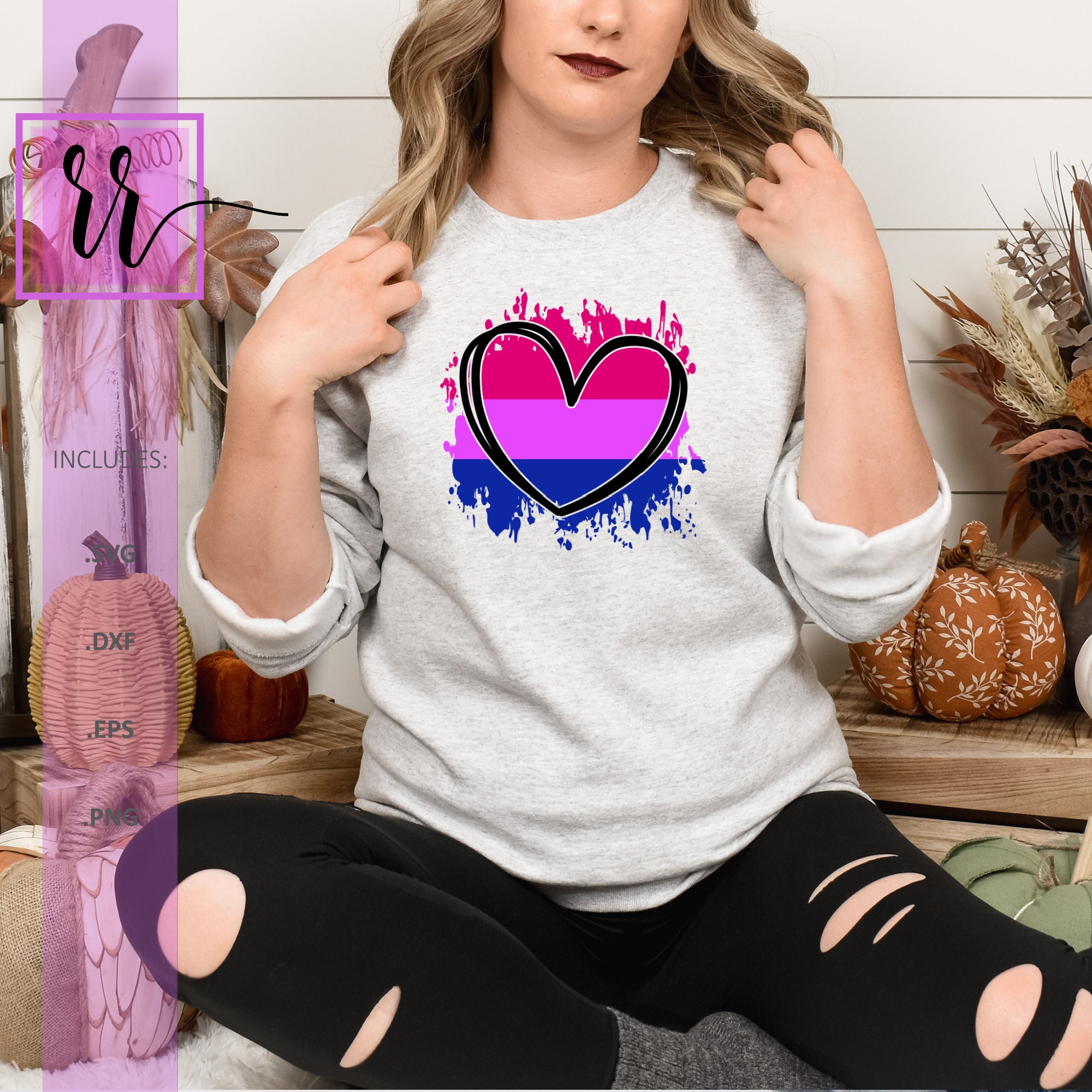 Bisexual Pride Heart SVG Pride SVG LGBT Cut File Rainbow Gay Pride ...