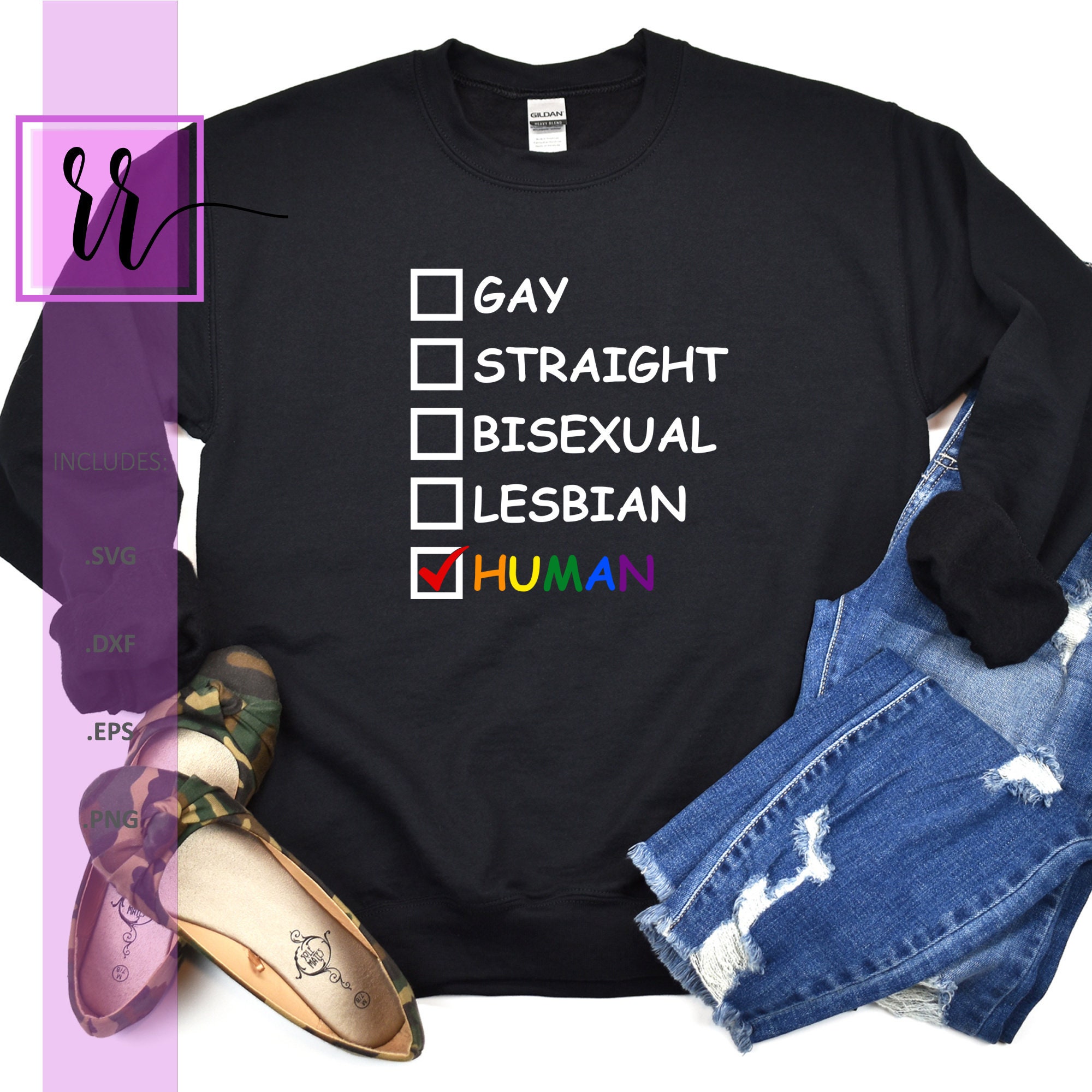 Gay Lesbian Bisexual Human SVG Pride SVG LGBT Cut File Rainbow Pride ...