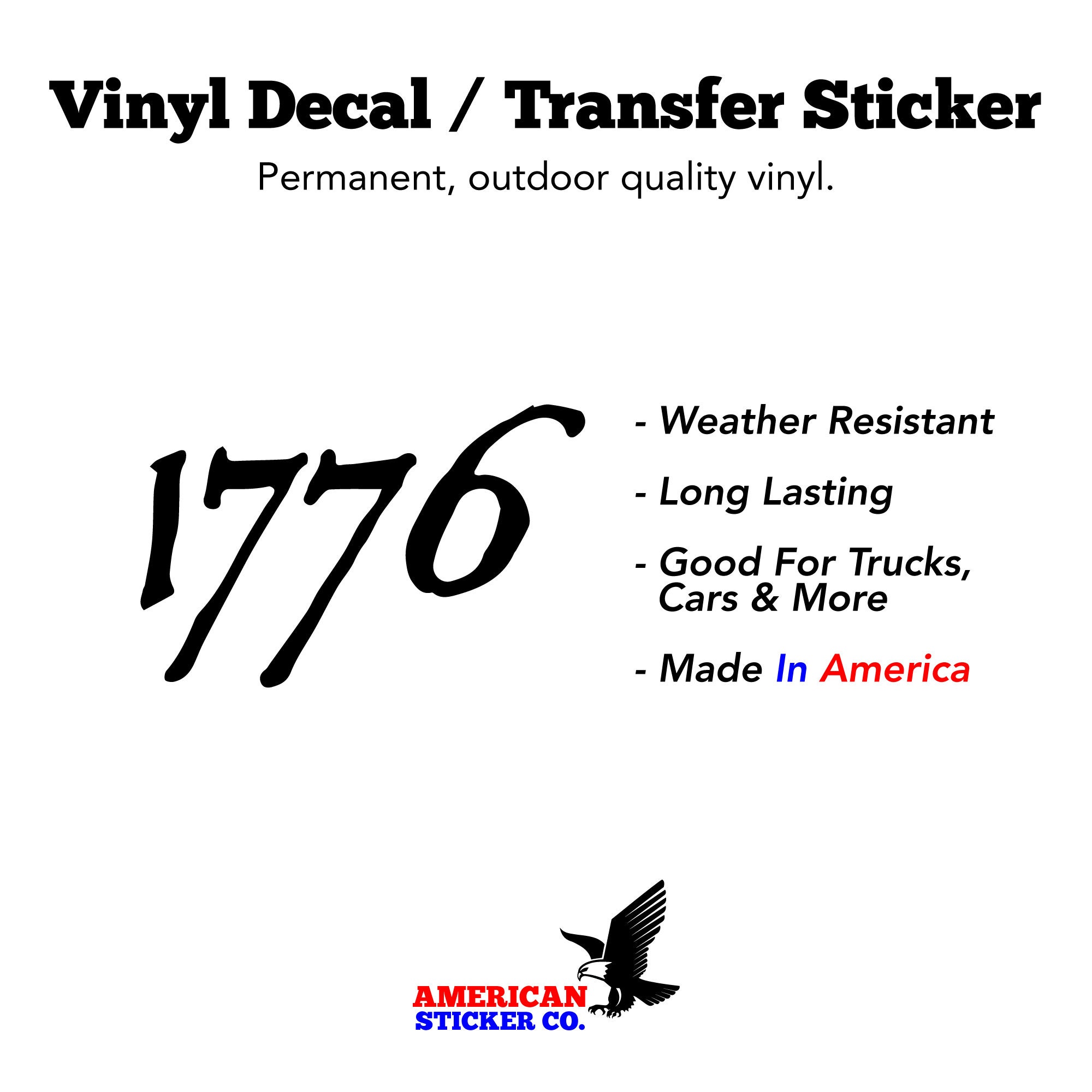 1776 Decal / Vinyl Sticker Outdoor Professional Quality - Etsy