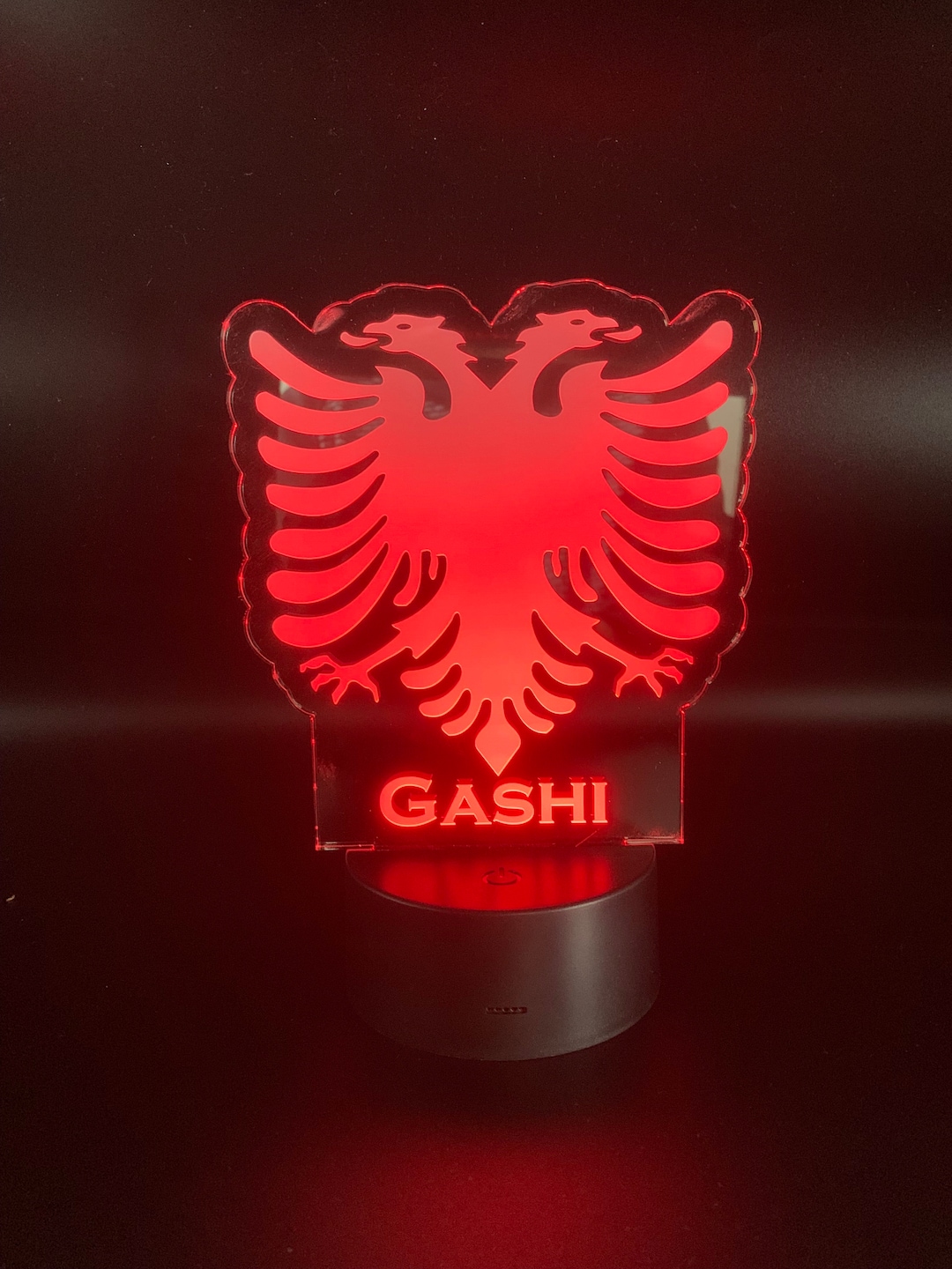 Albania LED Lamp With Name Engraving - Etsy