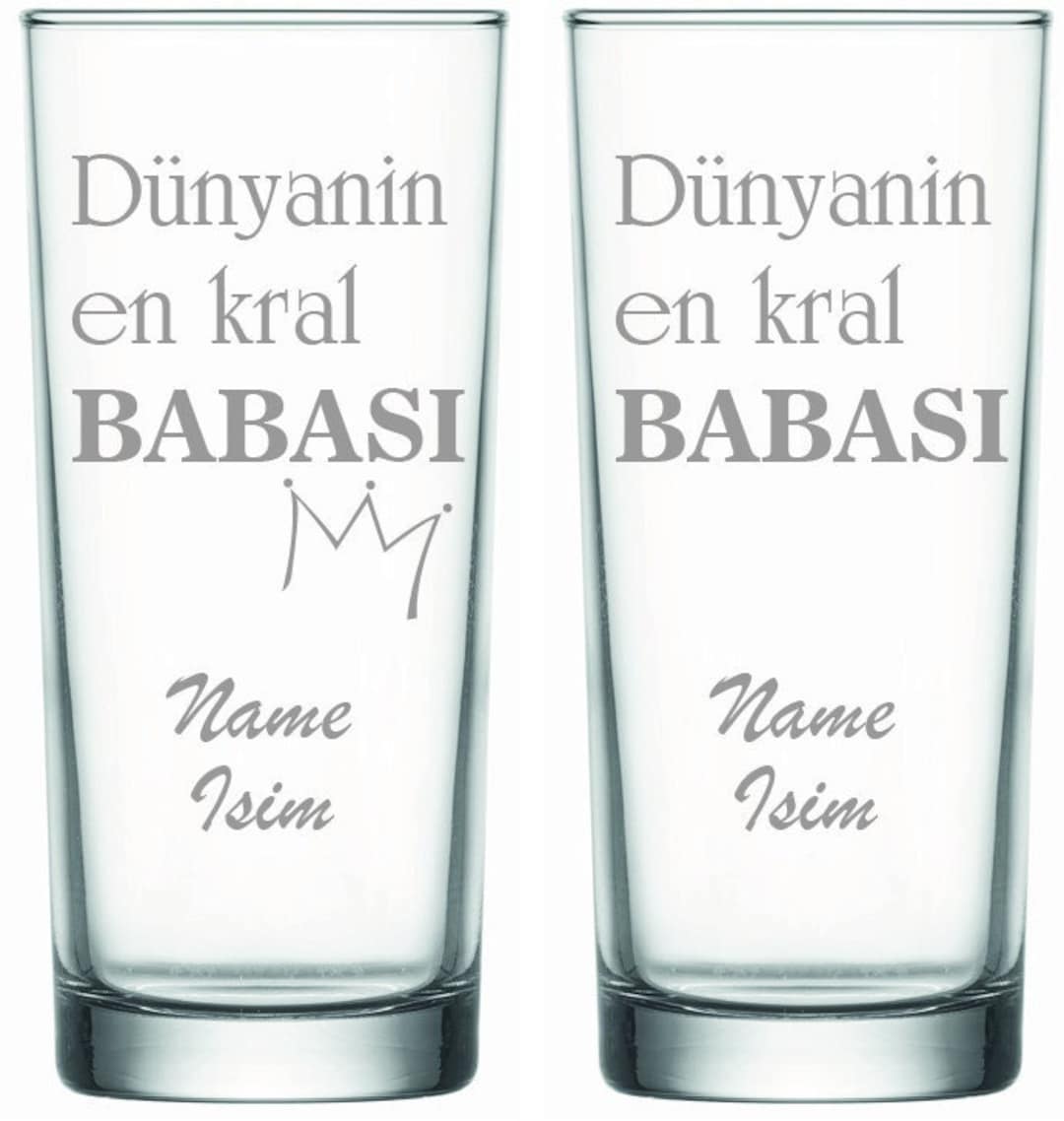 Raki Glasses With Engraving and Name Set of 2 Bablar Günü - Etsy
