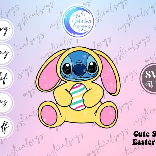 Stitch Easter Svg - Etsy