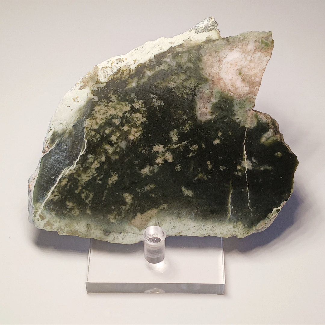 AA Grade Jade. Green Flower Nephrite Slab for Making Jewelry, 115g ...