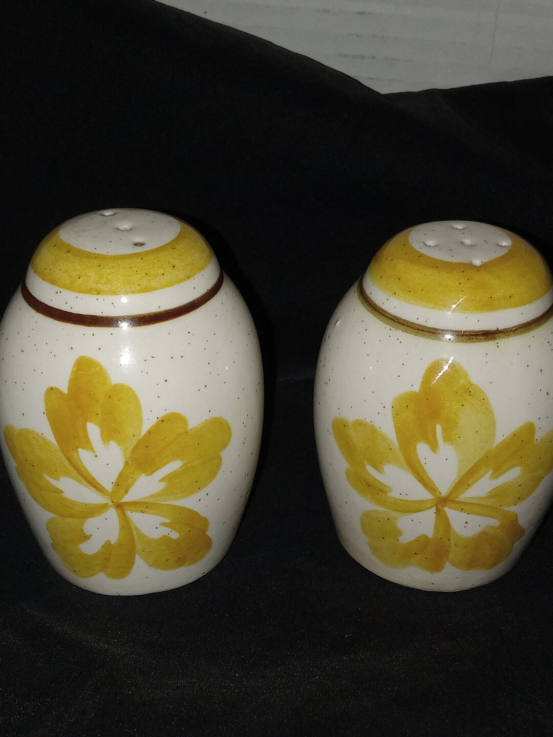 Vintage Stangl Salt and Pepper Shakers Yellow Flower No. Defects - Etsy