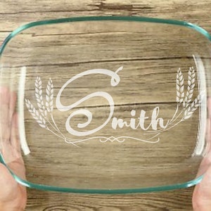Pyrex Baking/ Casserole Dish Personalized With Your Name! Wedding ...