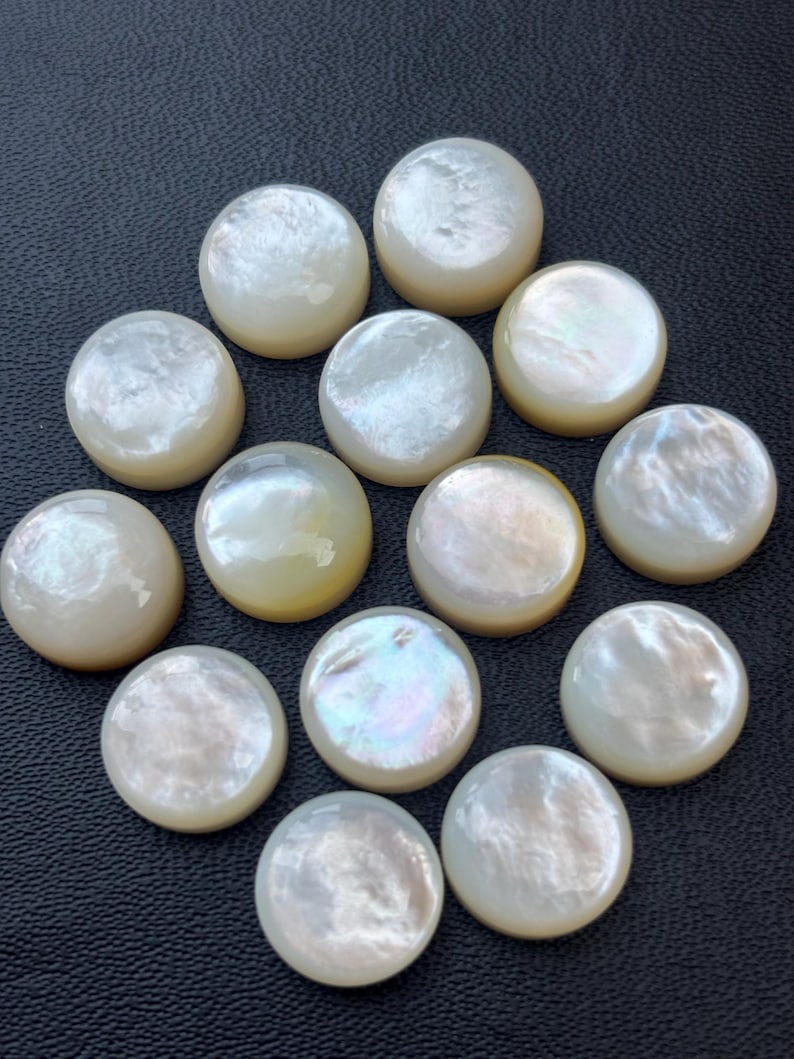 Natural Pearl Round Cabochon: Calibrated Gemstone Mother of Pearl Round ...