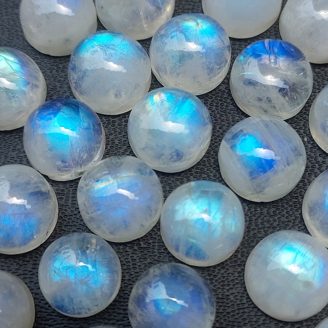 Round Shape Moonstone Cabochons Natural Moonstone Gemstone Cabochon in ...