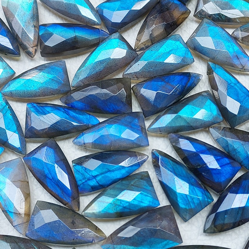 Faceted Labradorite Briolettes: Blue Flash Gemstone, 20x10mm - Etsy
