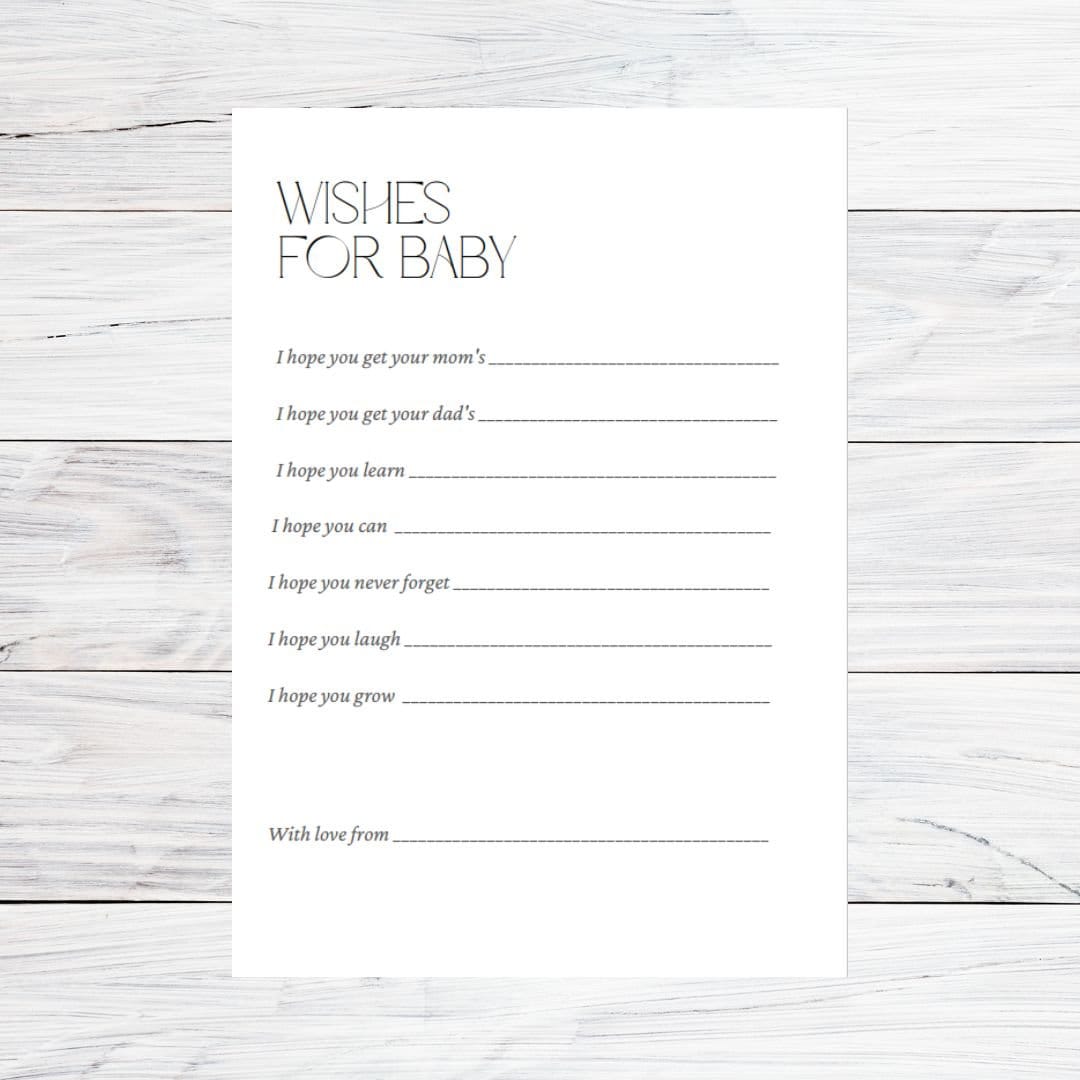 Wishes for Baby - Baby Shower, Game, Printable, Digital, Heart Warming ...