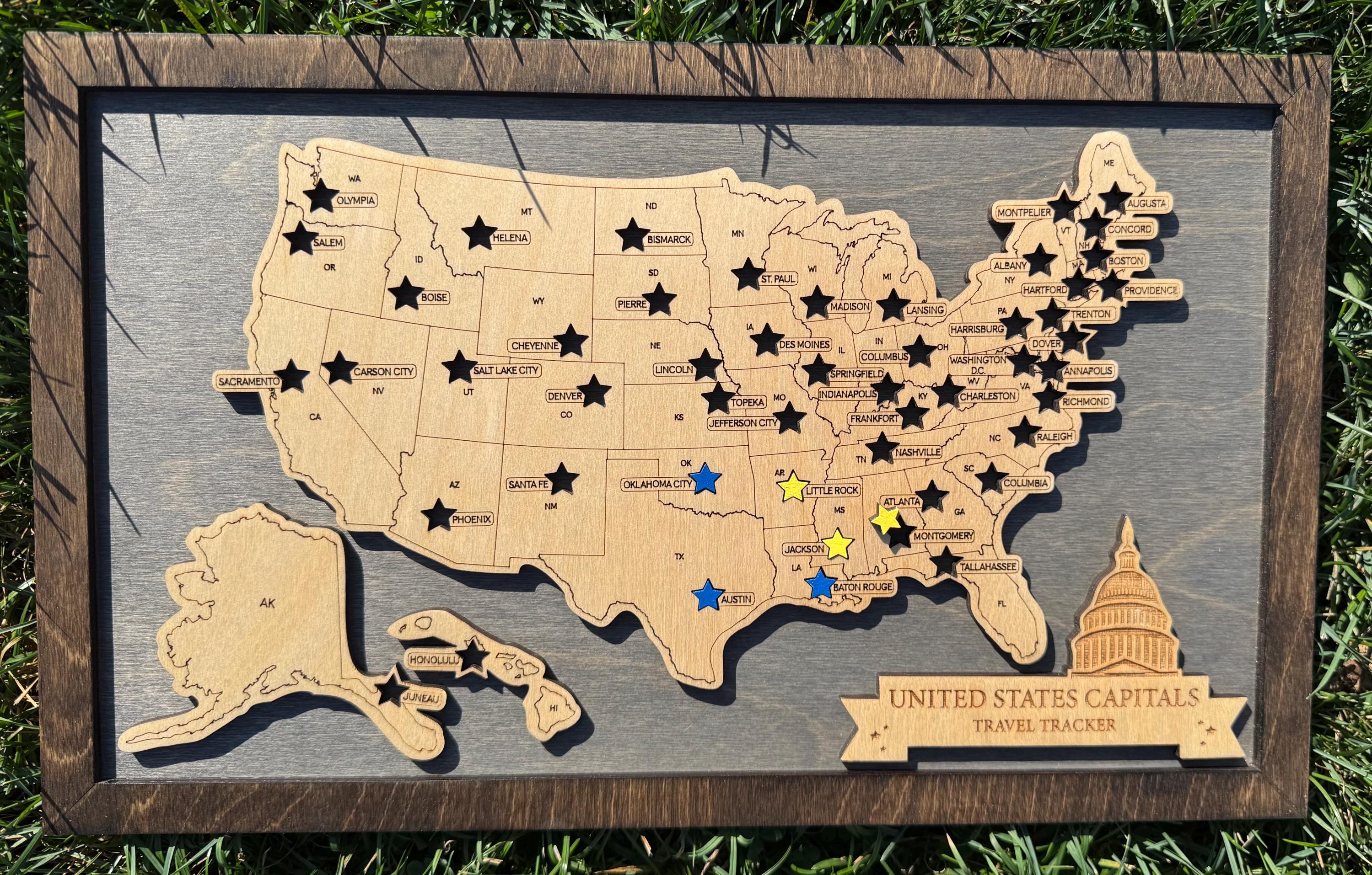US State Capitals Travel Map, State Capitals, United States Travel Map ...