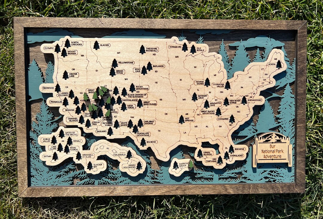 National Parks Map, National Parks Travel Map, Camping Map, US Travel ...