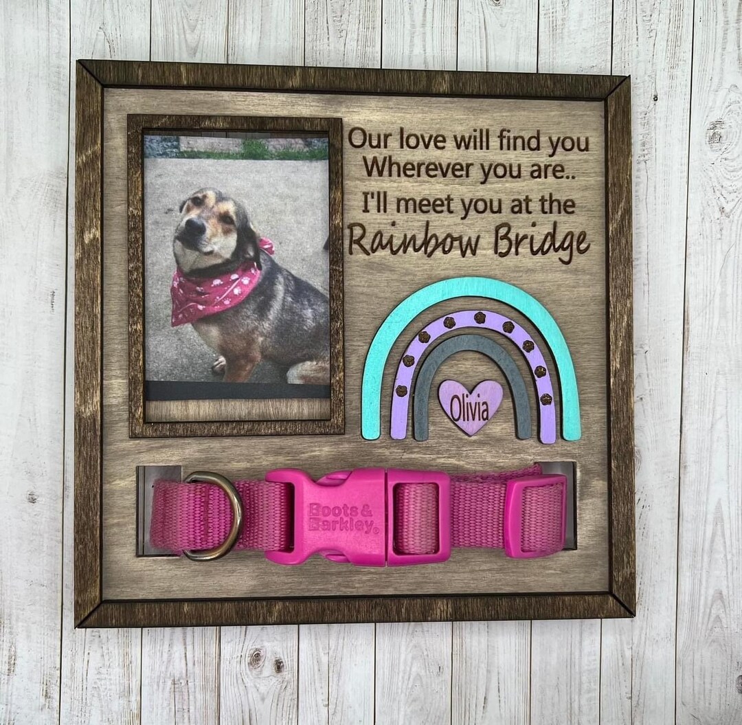 Pet Memorial Picture Frame, Dog Memorial, Cat Memorial, Rainbow Bridge ...
