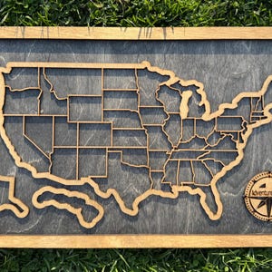 Travel Map,camping Map,us Travel Map,50 States Map, Personalized Gift ...