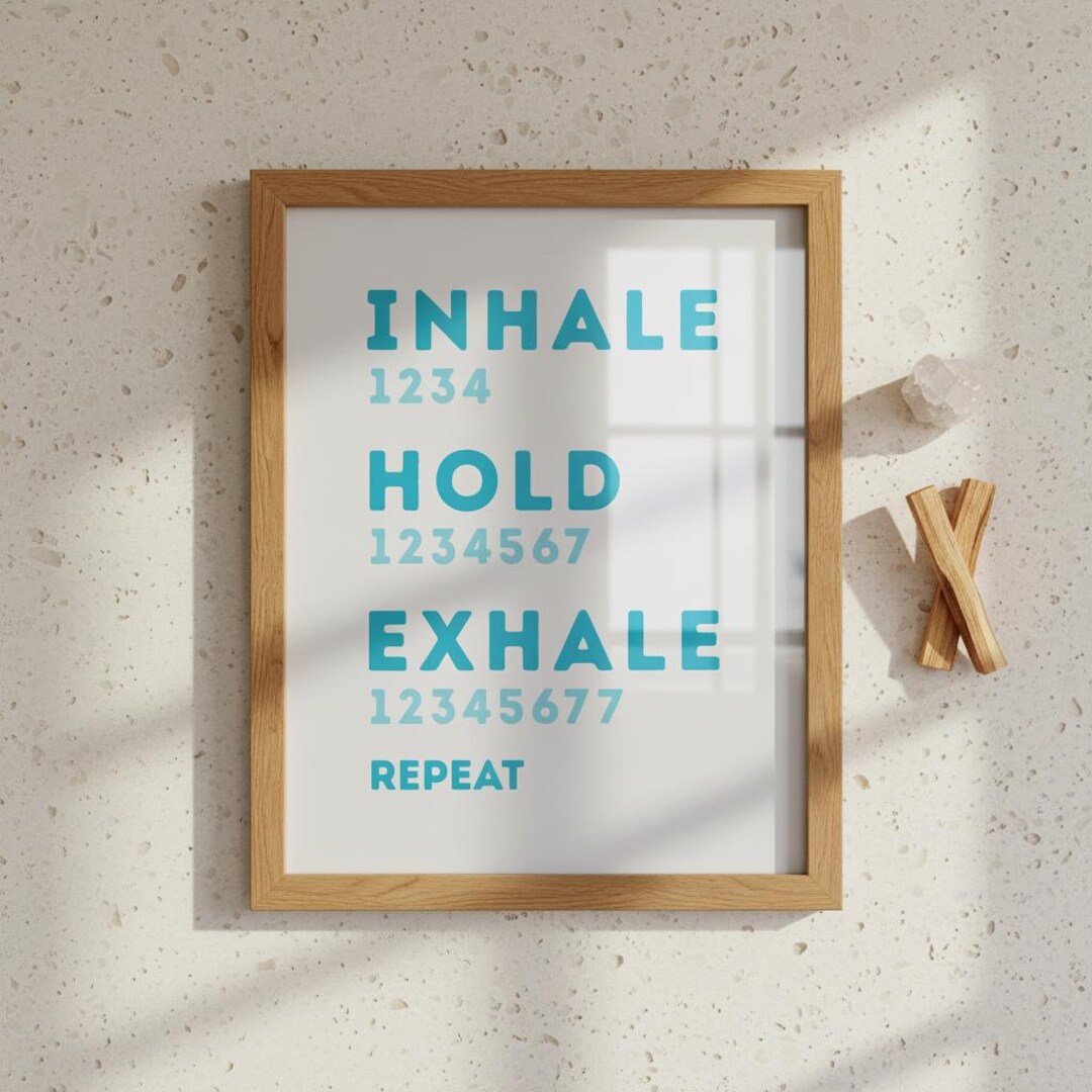 4-7-8 Breathing Technique Poster | Anxiety Relief Meditation Art ...