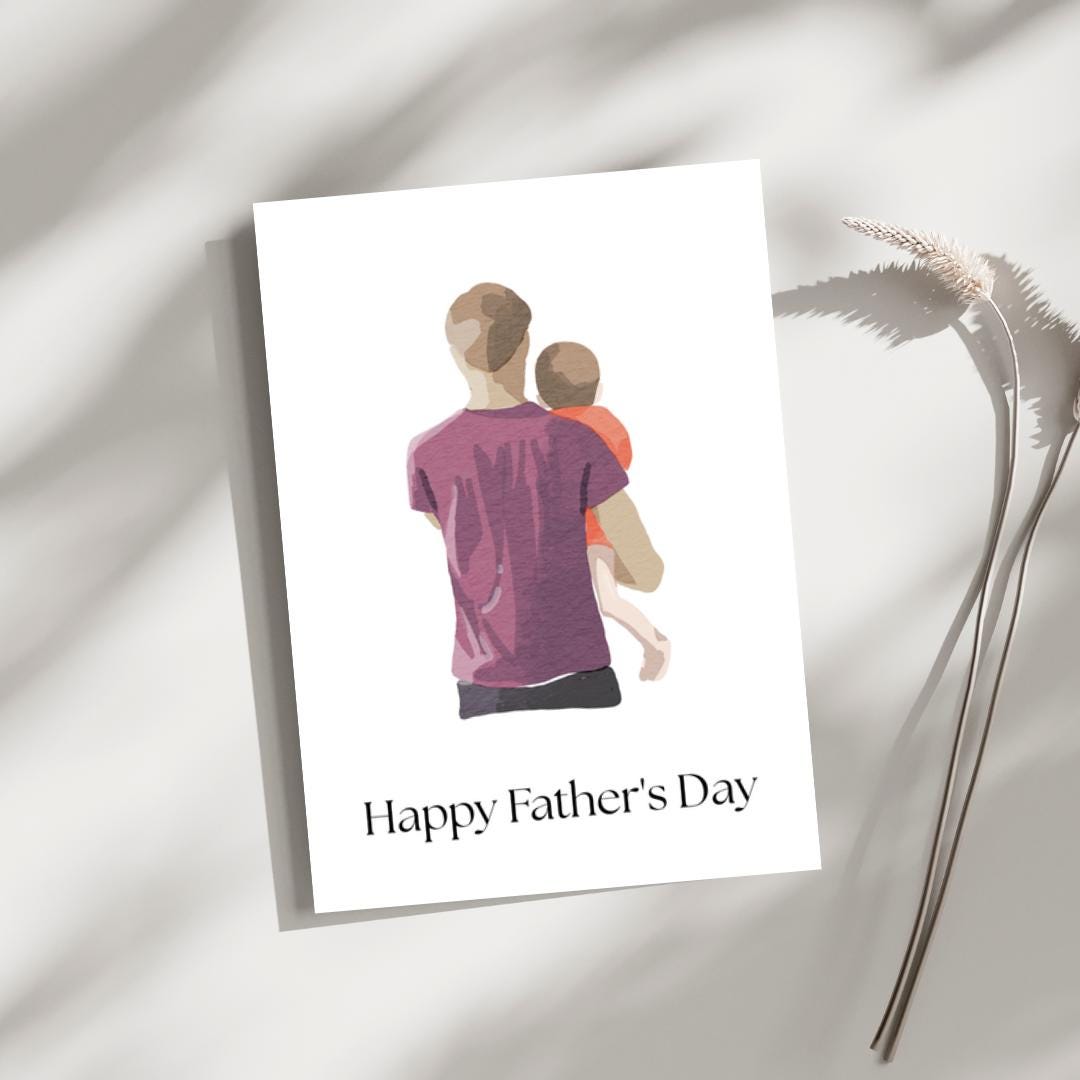 Father's Day Card, Minimalist Dad and Child Print (digital Download) - Etsy