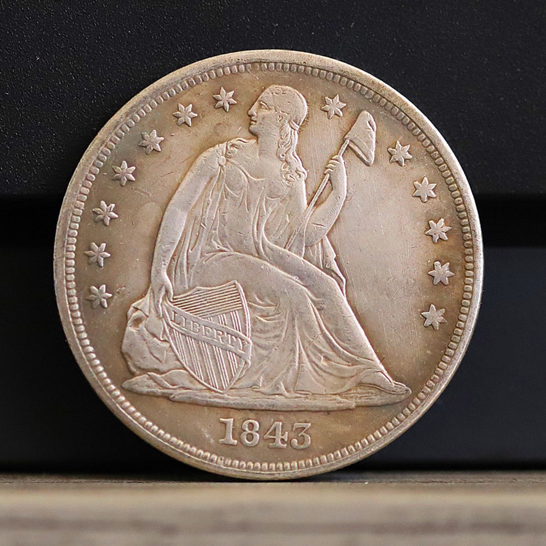 1843 Seated Liberty Dollar Silver Plated Coin Circulated - Etsy
