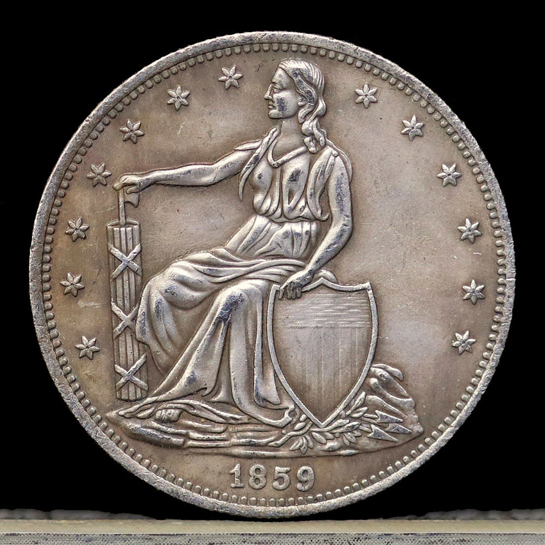 Pattern 1859 Paquet Seated Half Dollar Type 2 Silver Plated Coin ...