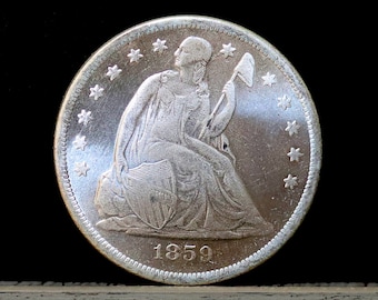 1861 Seated Liberty Dollar Silver Plated Coin Uncirculated - Etsy