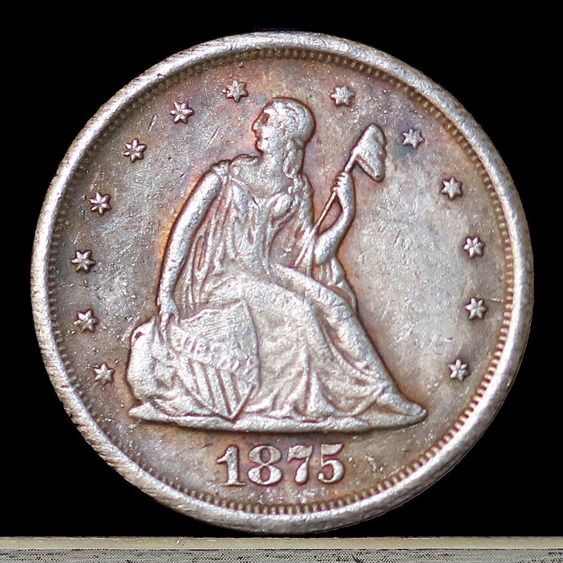 1875 Seated Liberty 20 Twenty Cent Piece Silver Plated Coin ...